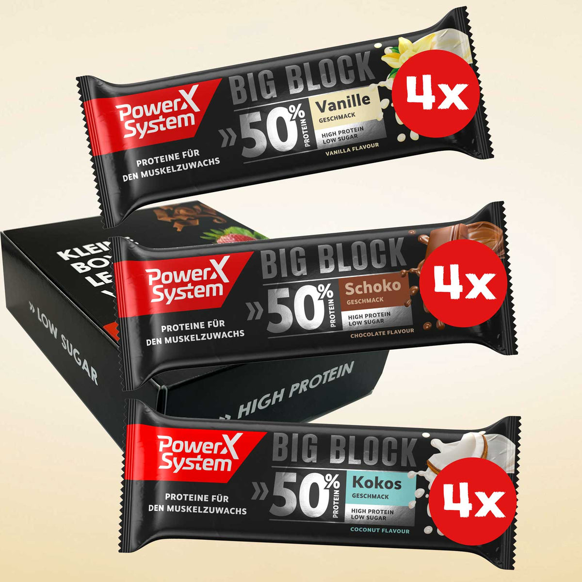 Big Block Mix Pack - die 100g Proteinriegel mit 50% Eiweiß – Power ...